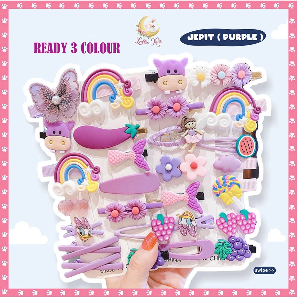 Jual 14 PCS/PACK SET JEPIT RAMBUT ANAK / JEPITAN AKSESORIS RAMBUT ANAK ...