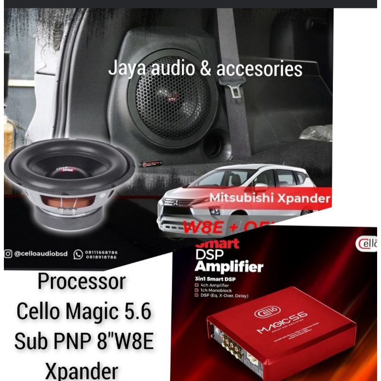 Jual Subwoofer PNP Cello 8inch W8E-Power DSP Magic 5.6 Mitsubishi ...