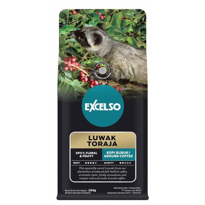 Jual EXCELSO LUWAK TORAJA BUBUK KOPI 200 GRAM | Shopee Indonesia
