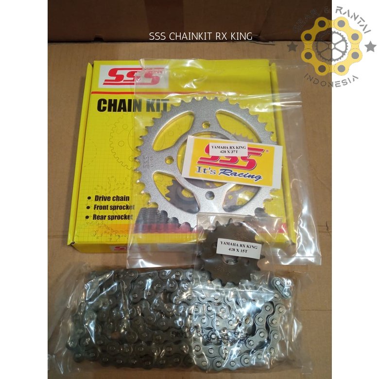 Jual SSS Chain Kit Gear Gir Set Yamaha RXK RX King Old Lengkap Gir Depan Belakang Rantai Crome ...