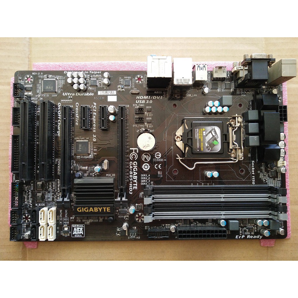 Jual Motherboard Gaming GIGABYTE GA-B85-HD3 LGA1150 H81 H87 H97 Q85 Q87 Z97 4-slot RAM 2slot VGA ...
