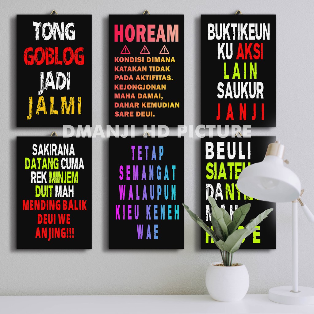 Jual 17-26 POSTER KAYU ACOT SUNDA / HIASAN DINDING QUOTES SUNDA / WALL ...