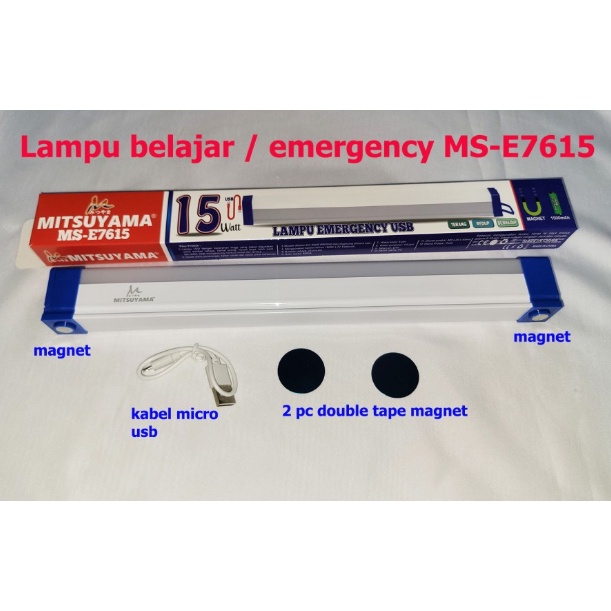 Jual Lampu Belajar 15w MS-E7615 mitsuyama emergency cas Neon LED portable | Shopee Indonesia