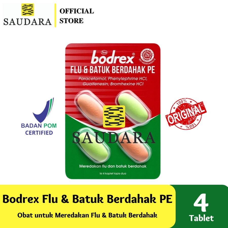 Jual Bodrex Tablet Flu & Batuk Berdahak (4 Kapsul) | Shopee Indonesia