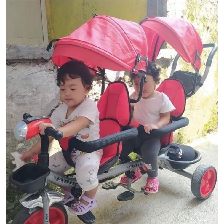 Jual SEPEDA STROLLER RODA TIGA KEMBAR TRICYCLE TWIN EXOTIC ET 8809 ...