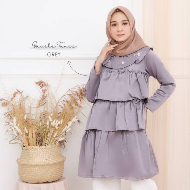 Jual Gavile Tunik (Tunik Ruffle Mutiara) | Shopee Indonesia