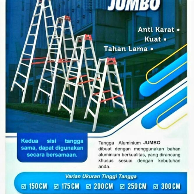 Jual Tangga Lipat Aluminium 3 Meter Jumbo Tebal & Anti Karat - Jm300 ...