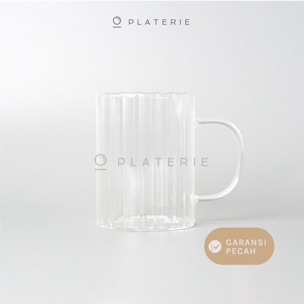 Jual PLATERIE Gelas Kaca Borosilicate Glass 250 - 450ml With Handle(+Bonus Box) | Shopee Indonesia