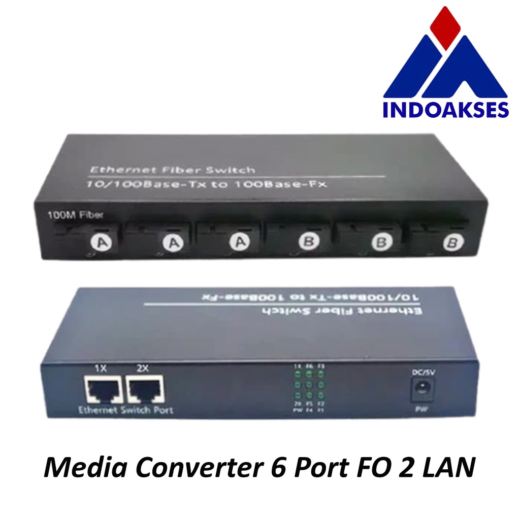 Jual Media Converter 6 Port FO 2 LAN Box 6 Port SC 100 Mbps | Shopee ...