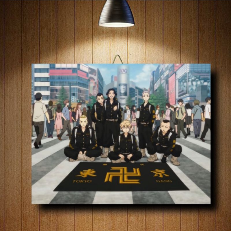 Jual Poster Frame Kayu Bendera Logo Geng Tokyo Revengers Toman Valhalla ...