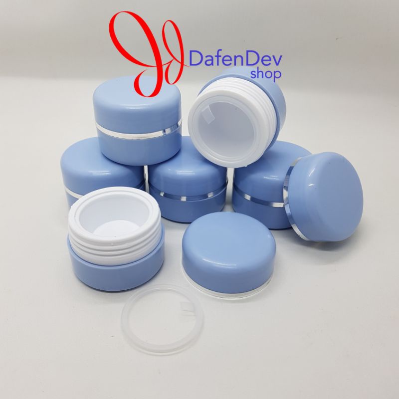 Jual PROMO - Pot cream PP 12,5gr Biru List Silver | Shopee Indonesia