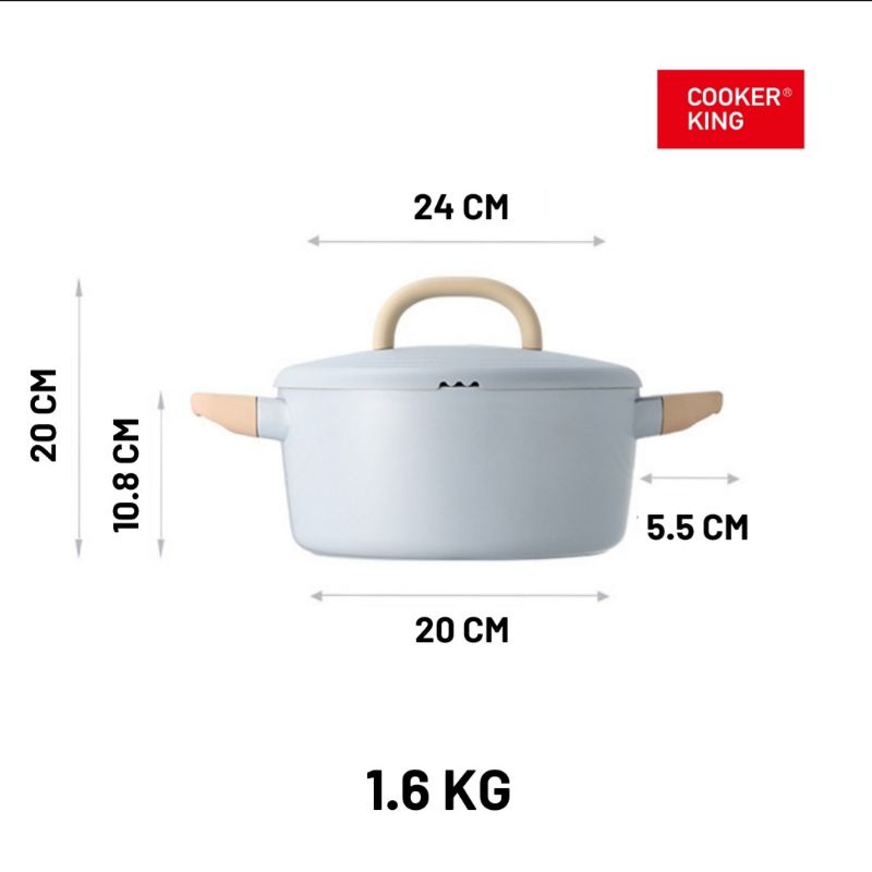 Jual Cooker King Casserole Pan With Lid Blue 24 Cm | Shopee Indonesia