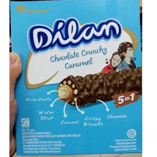 Jual DILAN CHOCOLATE CRUNCHY CARAMEL/MAKANAN RINGAN/CEMILAN WAFER ...
