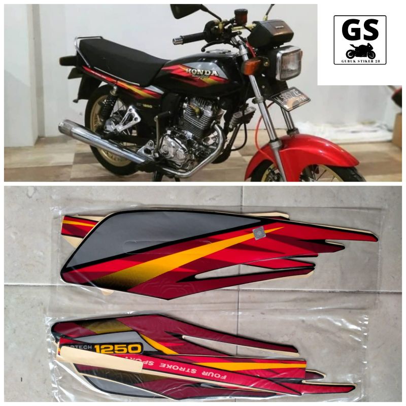 Jual STRIPING STIKER LIS BODY MOTOR HONDA GL MAX 1997 MERAH HITAM ...