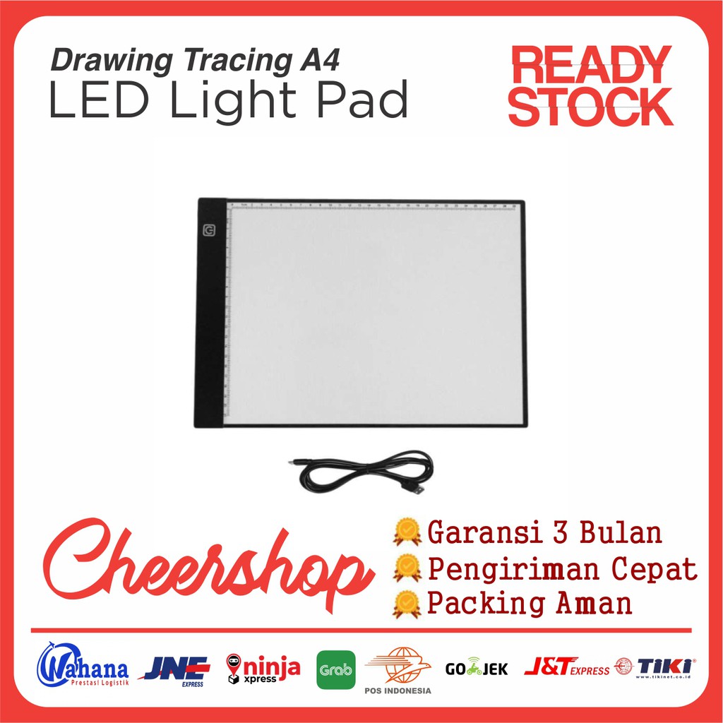 Jual Drawing Tracing A4 Copy Board Papan LED Light Pad Ultra Slim ...
