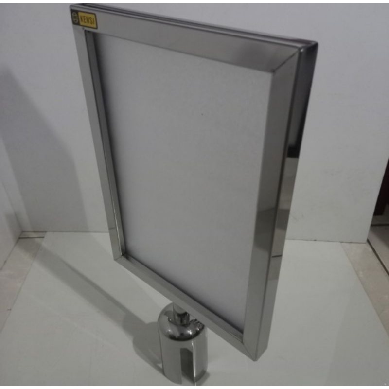 Jual Sign frame A4 potrait / papan tiang antrian stainless | Shopee ...