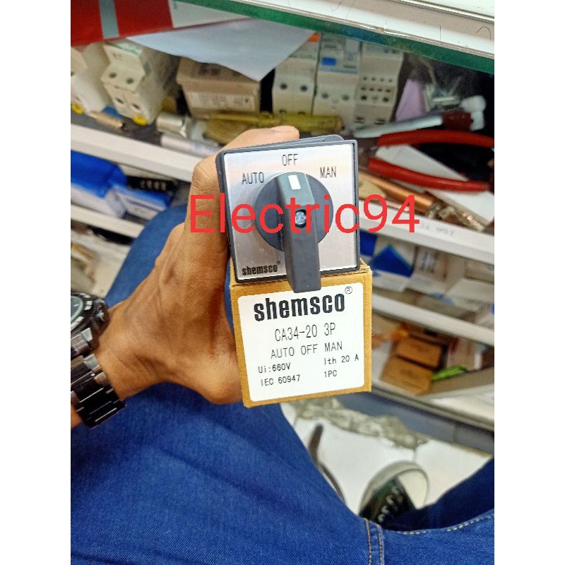 Jual Rotary Switch Selector Man Auto 3 Pole 20 Amper Shemsco | Shopee ...