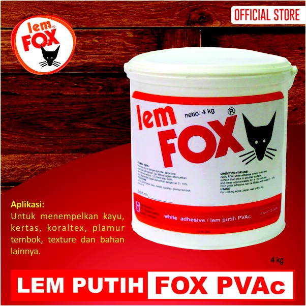 Jual Lem Fox Lem PVAc Pail 4 kg / Lem Kayu / Lem Plamur Tembok | Shopee ...