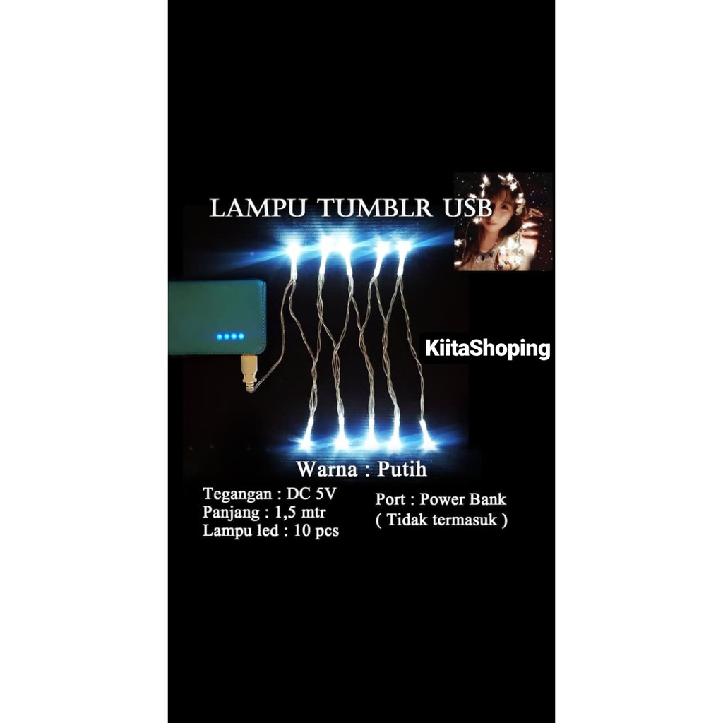Jual Lampu Natal LED USB DC 5V Putih/White Panjang 1,5m | Shopee Indonesia