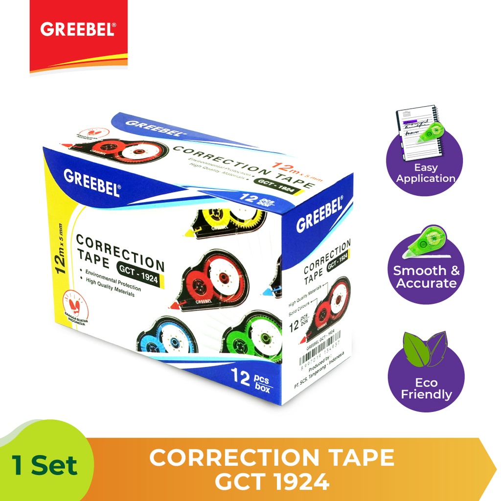 Jual Greebel - Tipe ex Kertas Greebel GCT 1924 | Correction Tape | Tipe ...