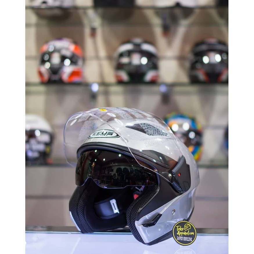 Jual HELM HALF FACE ZEUS ZS-611 SILVER | Shopee Indonesia