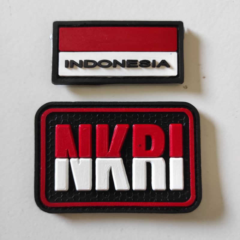 Jual PATCH RUBBER SATU SET LOGO NKRI MERAH PUTIH+BENDERA KECIL/TEMPELAN ...