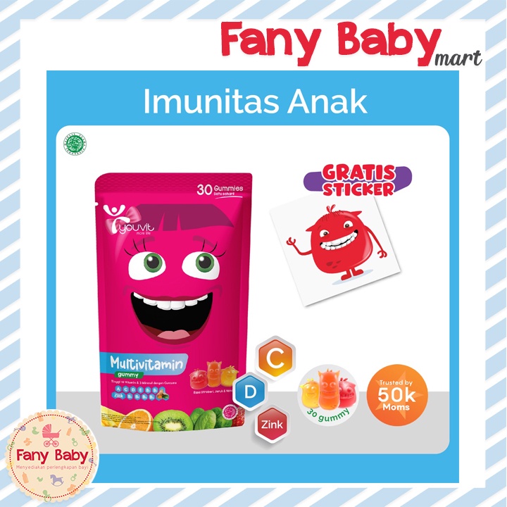 Jual YOUVIT MULTIVITAMIN GUMMY ANAK 1 SACHET ISI 30 GUMMY | Shopee Indonesia