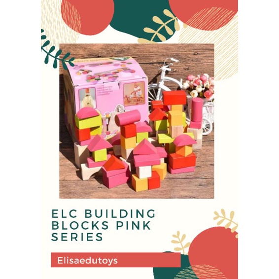 Jual ELC wooden bricks blocks blok kayu mainan edukasi | Shopee Indonesia