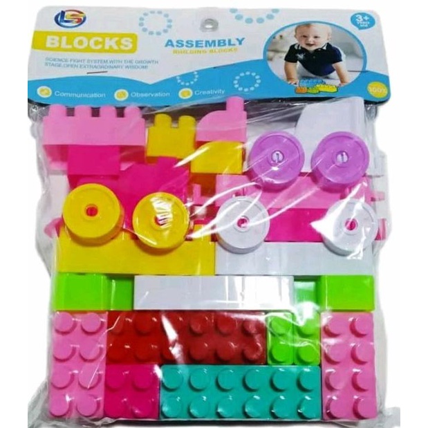 Jual Mainan balok kereta api Bongkar Pasang Balok Puzzle Bangunan Susun ...