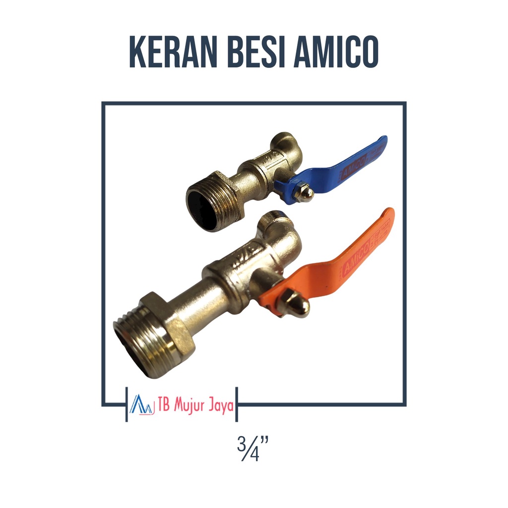 Jual Kran Air Besi / Kran Tembok Gagang Panjang Amico 3/4" | Shopee Indonesia