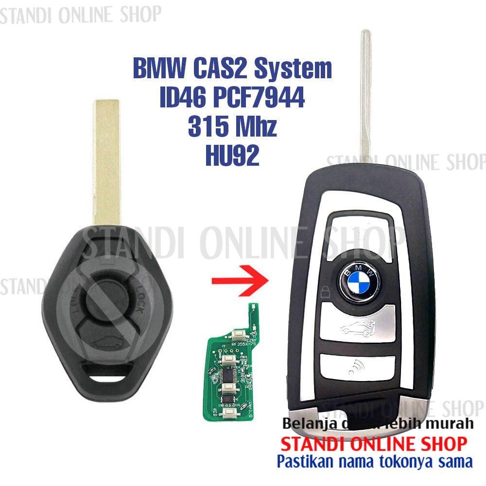Jual Remote Komplit Kunci Lipat BMW E60 CAS2 Flip Key Immobilizer Chip ...