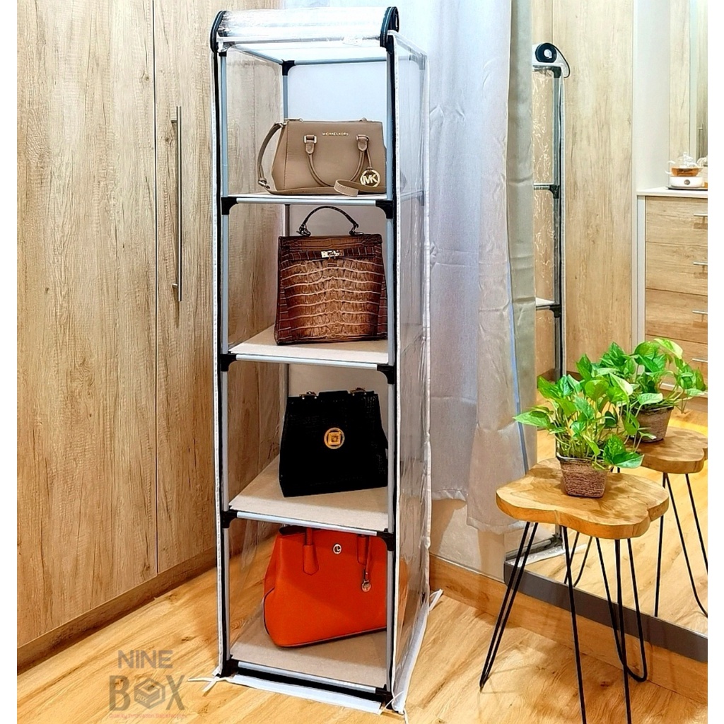 Jual Nine Box rak helm 4 ruang anti debu/rak display gundam/lemari ...