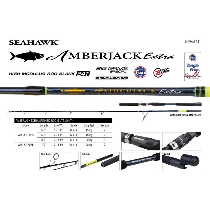 Jual New Joran Seahawk AMBERJACK XTRA ROD 602&702 (Heavy action Rod ...