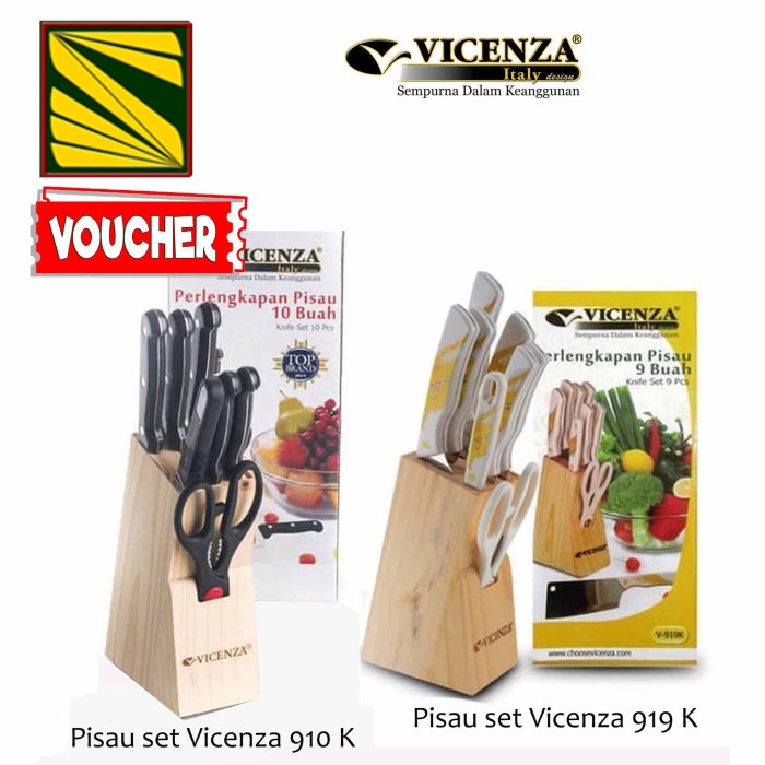 Jual Pisau Set Vicenza Stainless Steel Knife Set V910k Dan V919k 919 Shopee Indonesia
