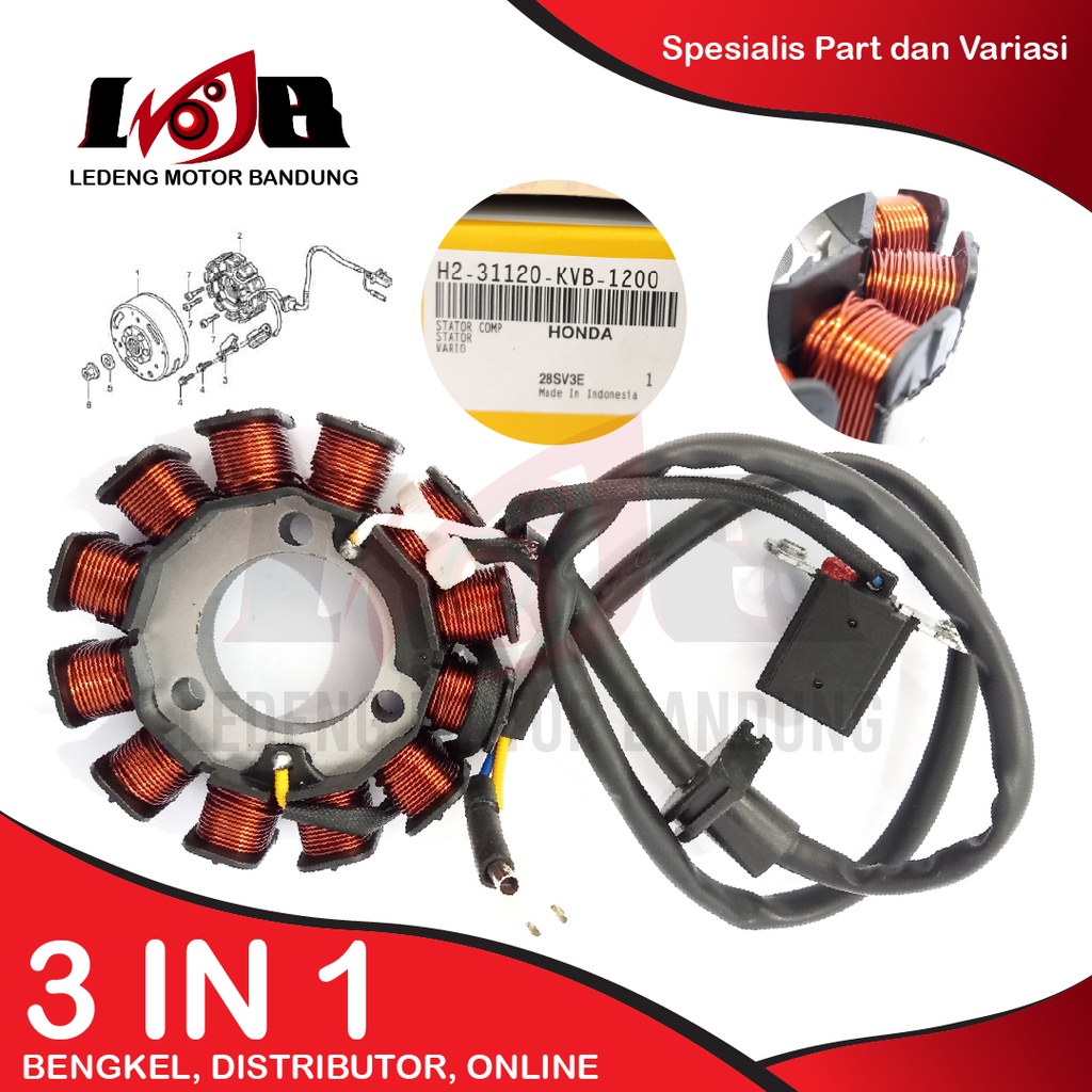 Jual Aspira Spul Stator Comp Assy Vario 110 CW Karbu Lama KVB Spull Magnet Motor Matic | Shopee ...