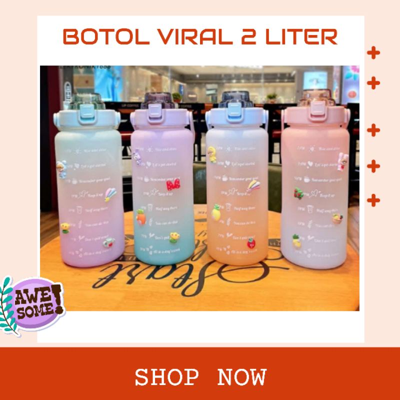 Jual Botol Minum 2 Liter Botol Minum Viral Botol 2000ml Pelangi Botol ...