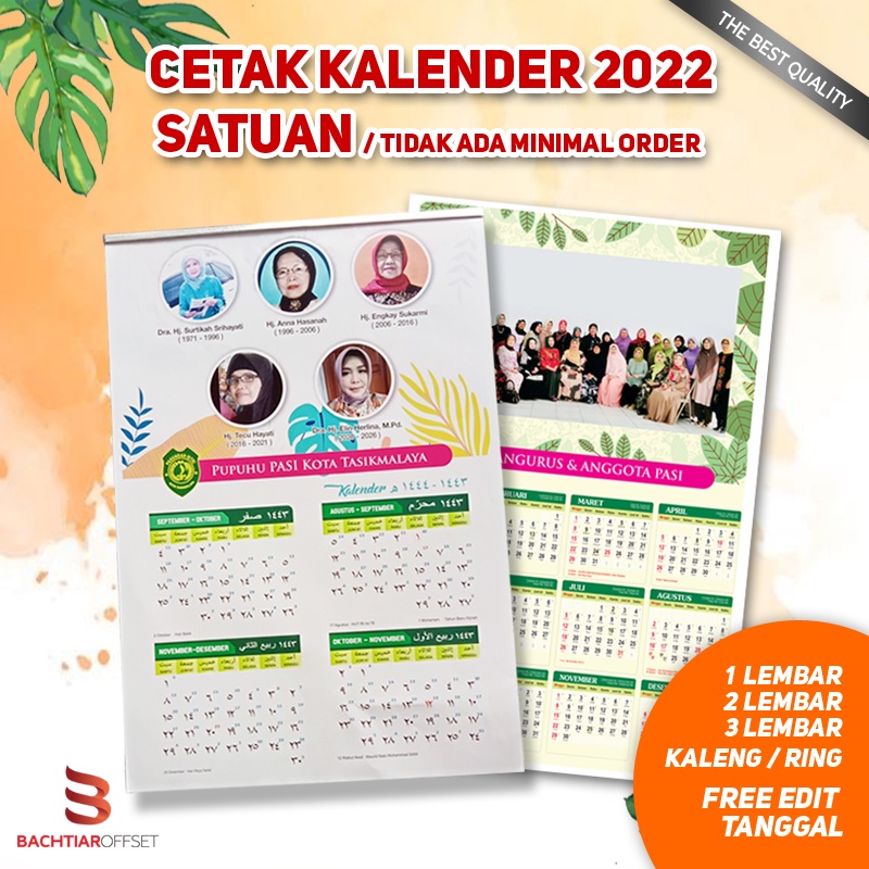 Jual Cetak Kalender 2023 1,2,3 Lembar, Kaleng & Ring Bisa Order Satuan ...