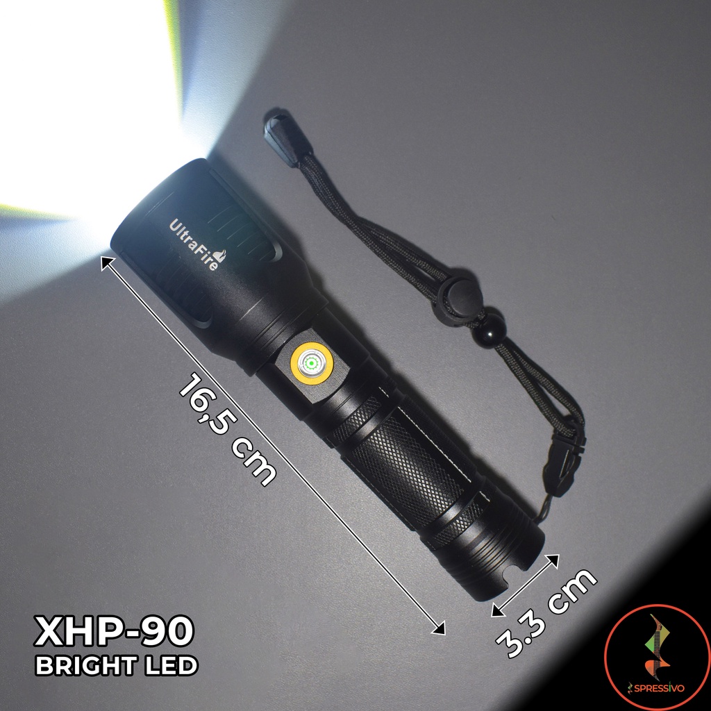 Jual Senter LED XHP 90 USB-C Cree Compact 5 Mode baterai 18650 | 26650 ...