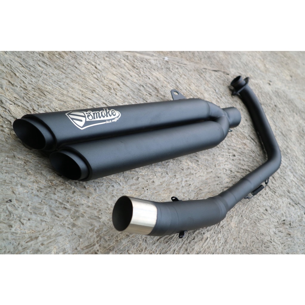 Jual Knalpot custom yamaha xsr 155 Full Sistem Bass Adem Double Muffler ...