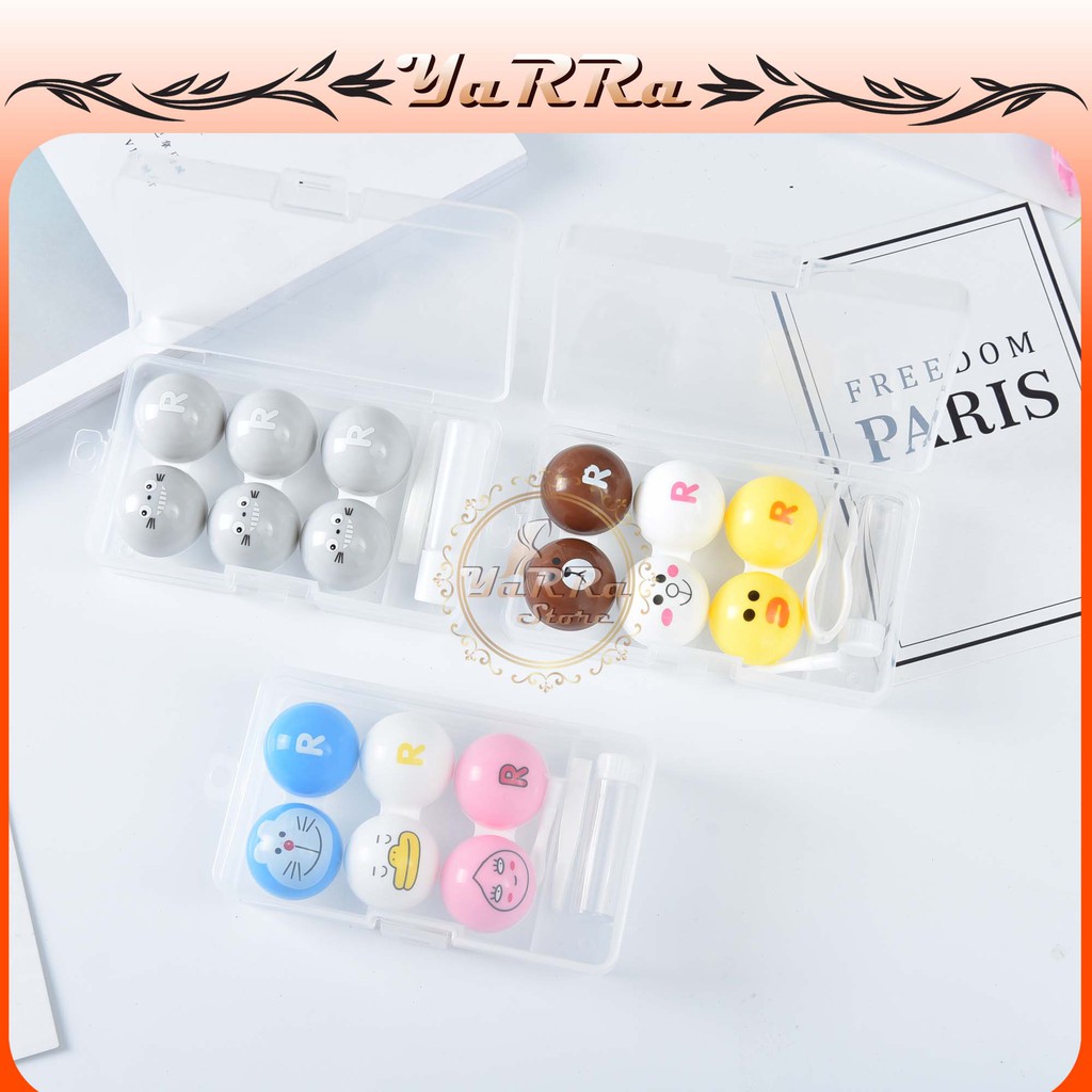 Jual TEMPAT SOFTLENS 3IN1 LINE KAKAO KOTAK LENSA MOTIF LUCU KOTAK ...