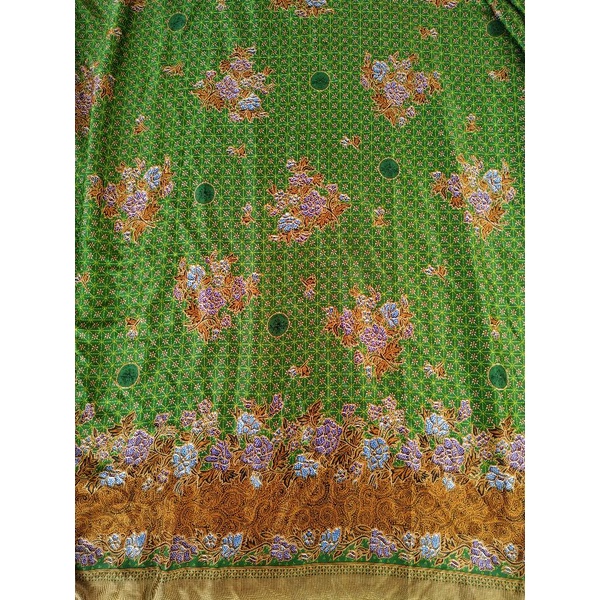 Jual KAIN BATIK MUSLIMAT SEMI SUTRA WARNA HIJAU GELAP BAHAN SERAGAM ...
