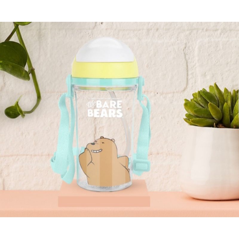 Jual We bare bears water bottle with straw 400ml - Grizzly | Shopee ...