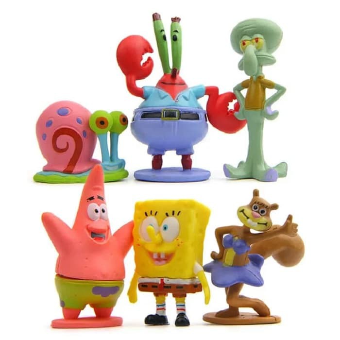 Jual Topper Cake Kue Ulang Tahun Spongebob Patrick Squidward isi 6pcs ...