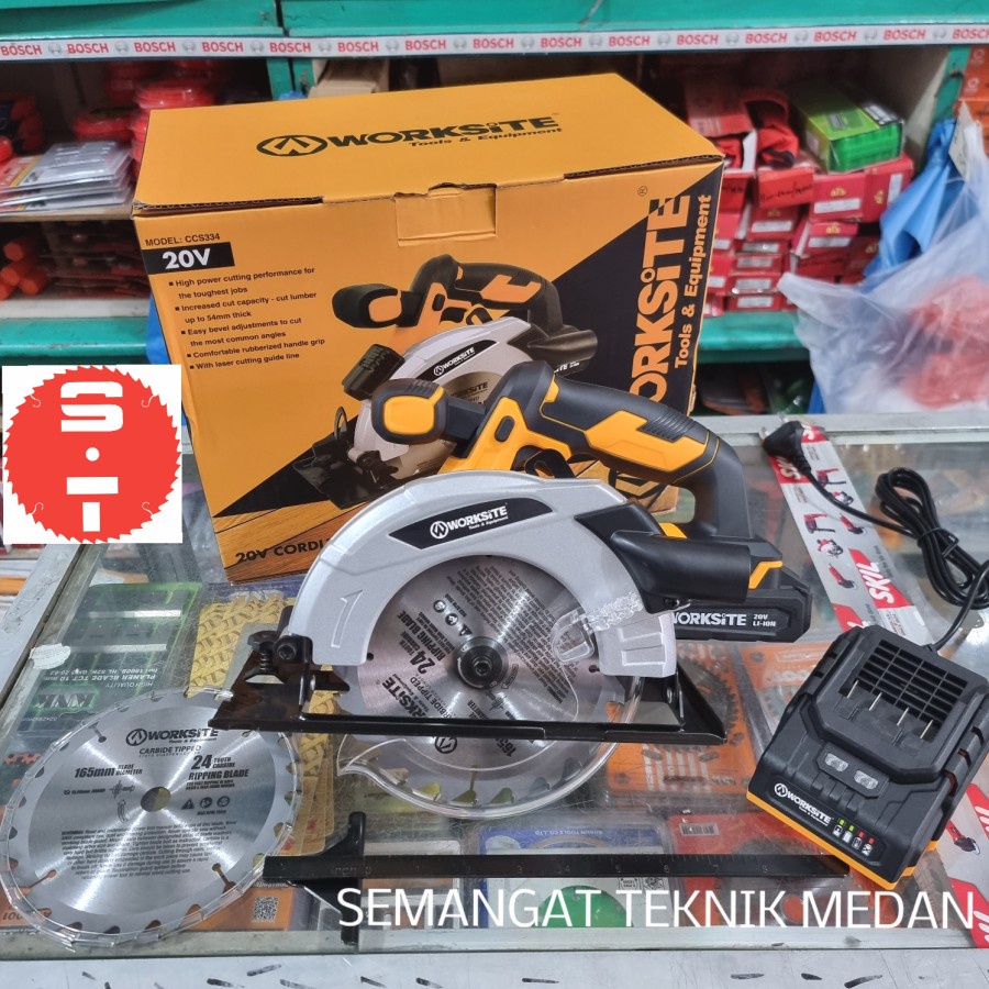 Jual CCS334 CORDLESS CIRCULAR SAW MESIN GERGAJI KAYU 6,5" 20V 2AH ...