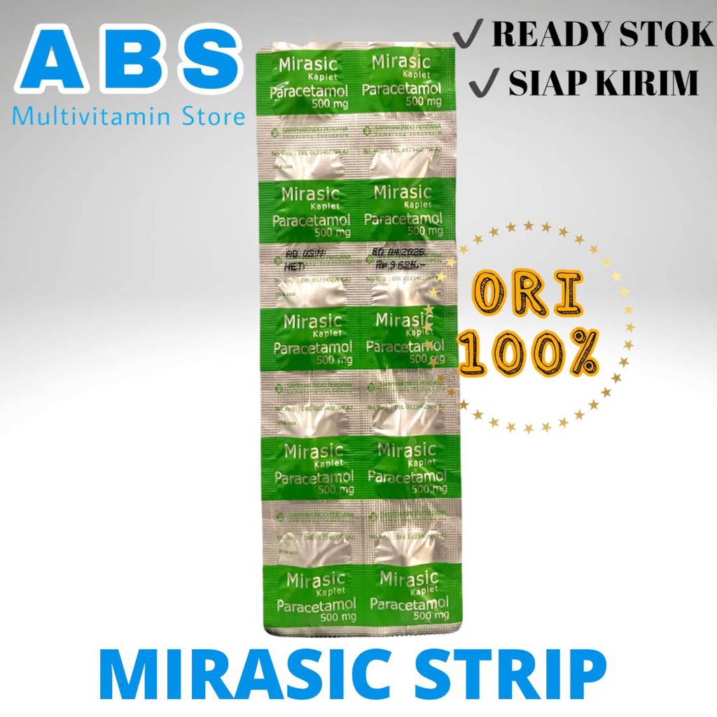 Jual MIrasic Strip isi 10 kaplet paracetamol 500 mg | Shopee Indonesia