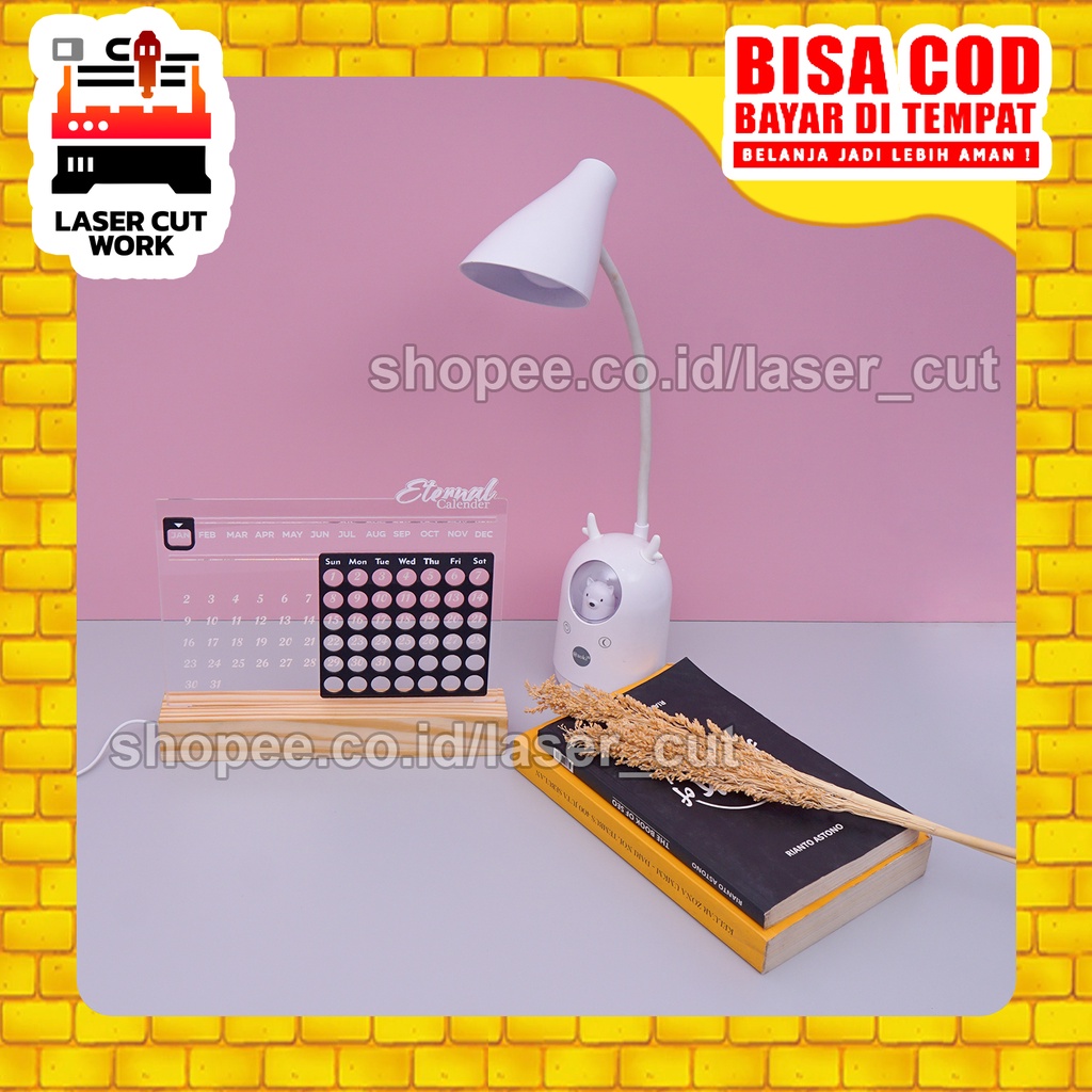 Jual Kalender Abadi Bahan Akrilik dan Kayu dengan Lampu | Kalender ...