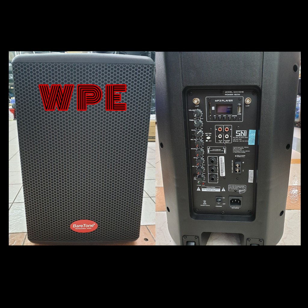 Jual Speaker Portable Baretone max10he Original 10inch max 10he PLUS ...