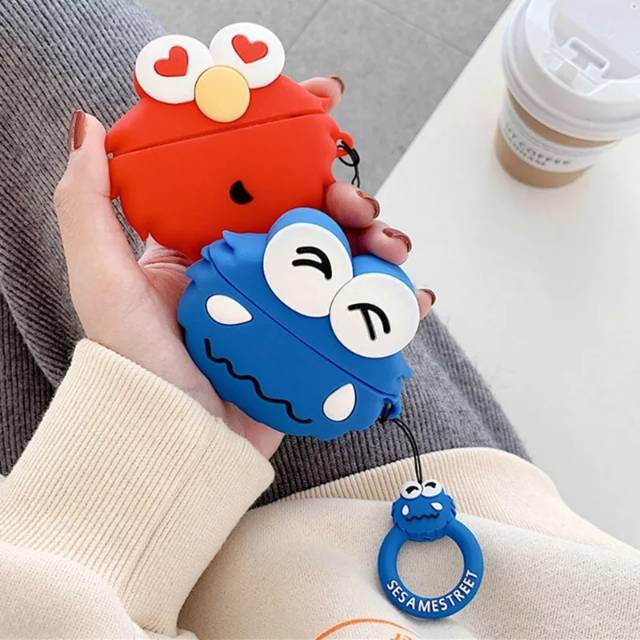 Jual Cute Sesame Street Cry Cookie / Fascinated Elmo Apple Airpods Gen ...