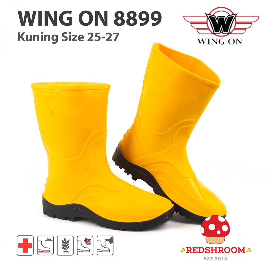 Jual Sepatu Boot Pendek WING ON 8899 Kuning Boots Karet Lokal Ringan ...