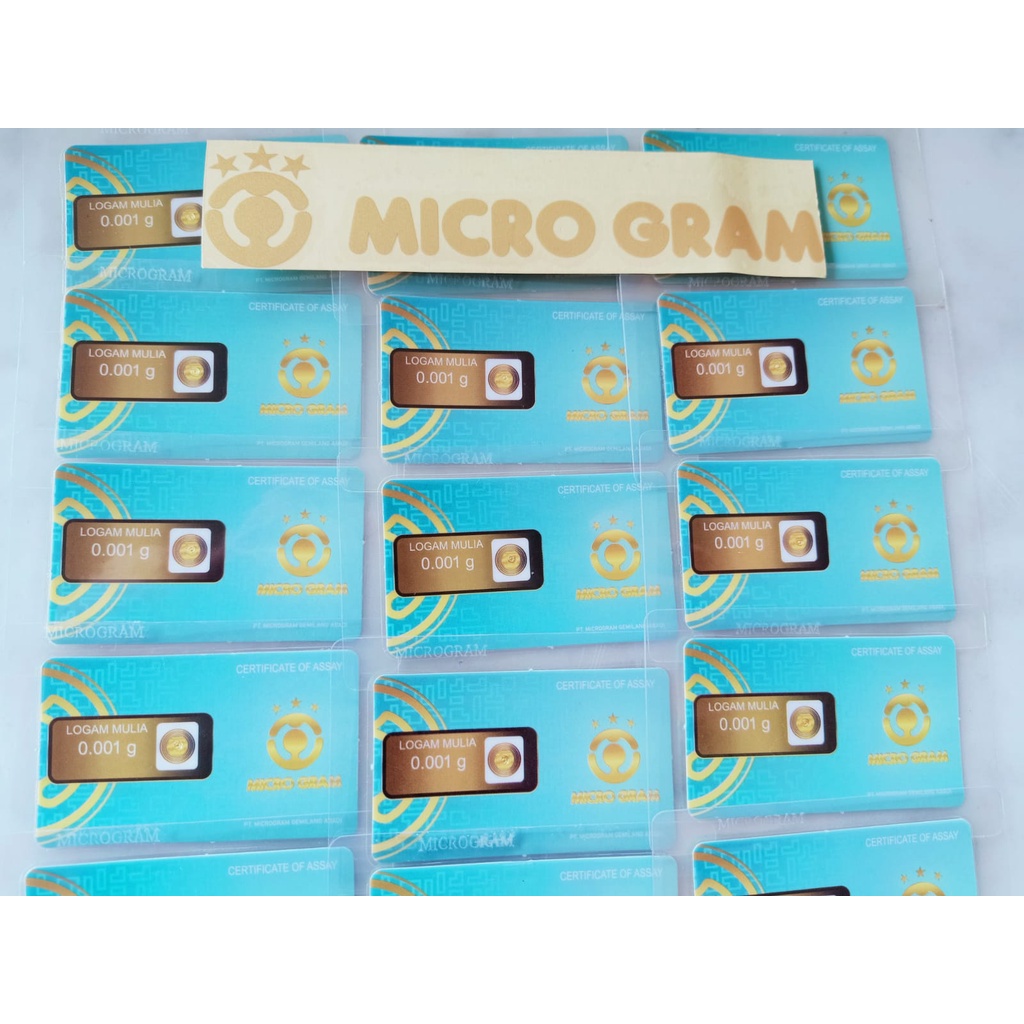 Jual MICROGRAM Emas Mini Logam Mulia 0.001 Gram | Shopee Indonesia
